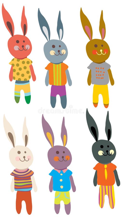Funny Hare set stock illustration. Illustration of infants - 30732433