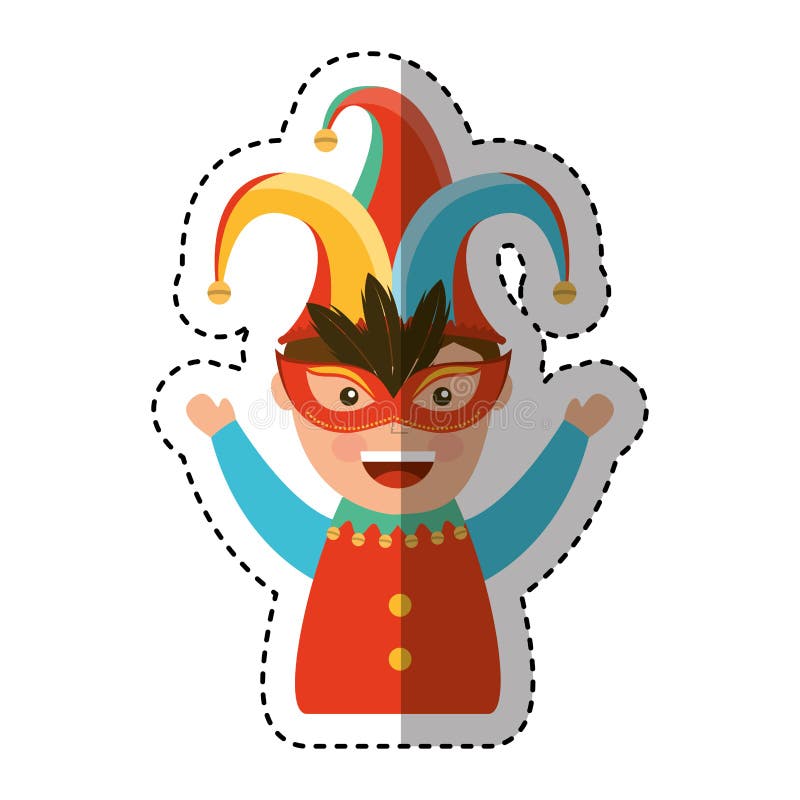 Funny Harlequin Avatar Character Stock Vector - Illustration of circus ...