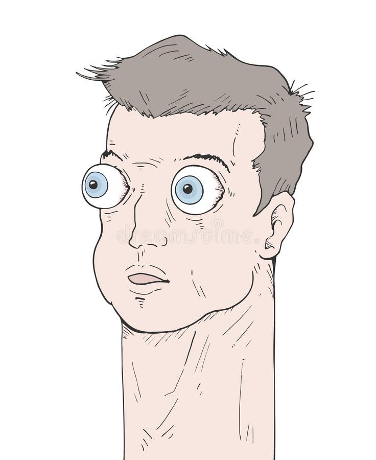 Funny head with big neck stock vector. Illustration of comic - 284095176