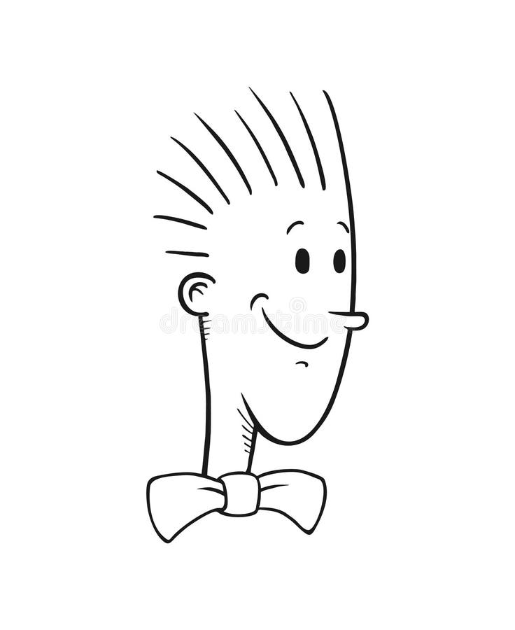 Funny head hand draw stock vector. Illustration of elegant - 309080458