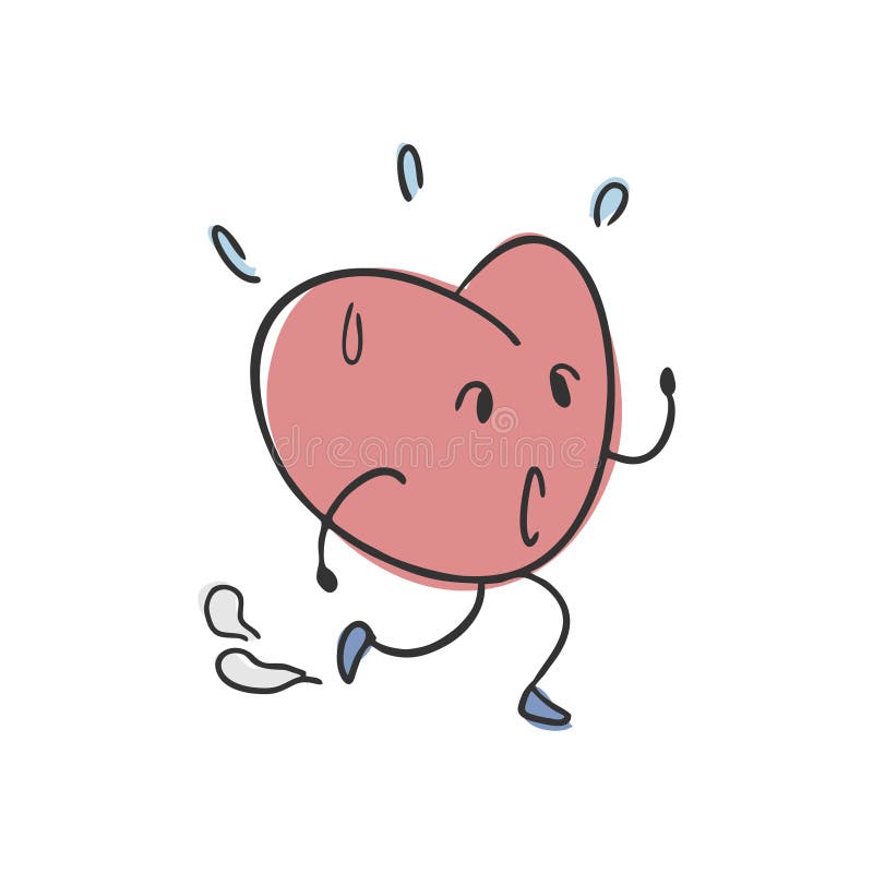 Funny heart running stock vector. Illustration of human - 245254110