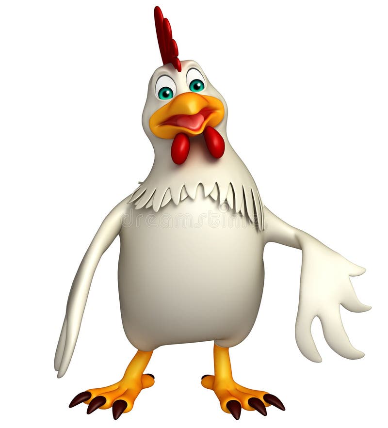 Funny Hen Cartoon Character Stock Illustration - Illustration of comic ...