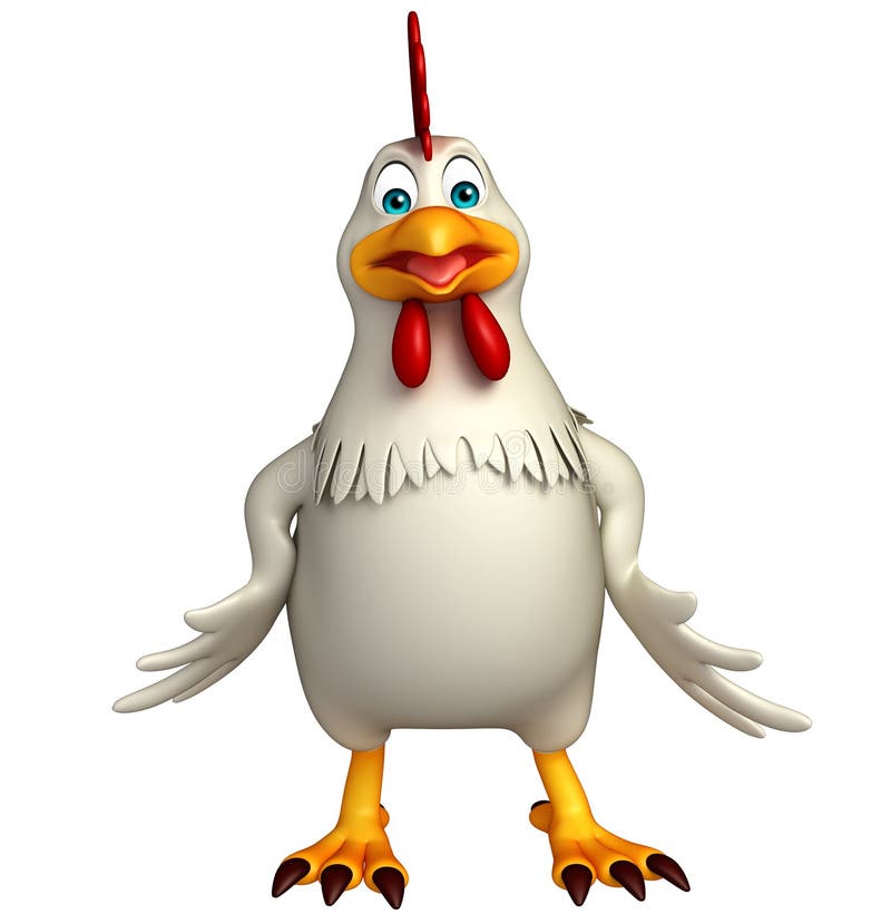 Funny Hen Cartoon Character Stock Illustration - Illustration of ...