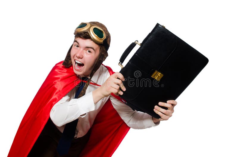 Funny Here with Briefcase Isolated Stock Image - Image of goggles ...