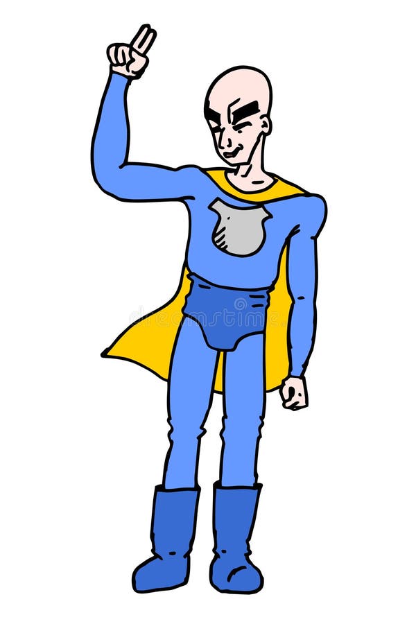 Funny hero draw stock vector. Illustration of cute, happy - 137528072