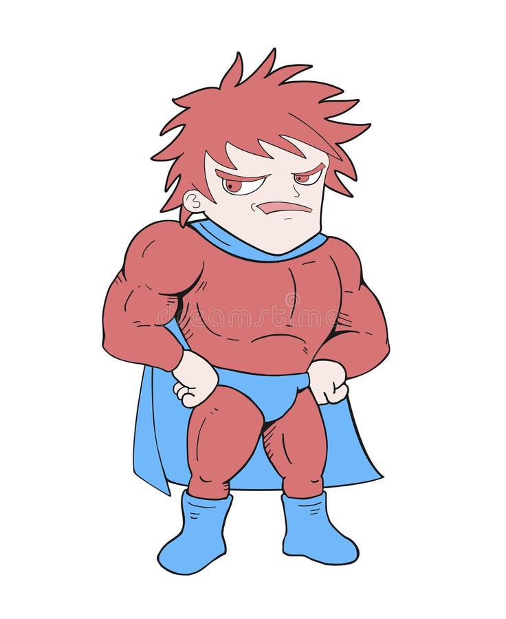 Funny hero draw stock vector. Illustration of powers - 284095573