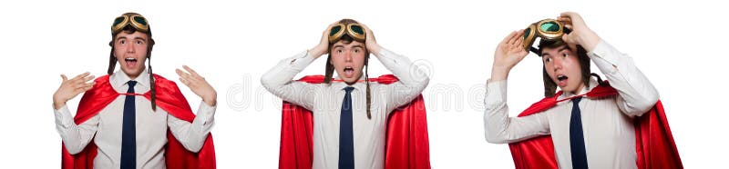 The Funny Hero Isolated on the White Stock Image - Image of retro ...
