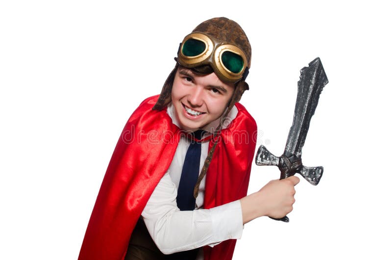 Funny hero stock photo. Image of helmet, steel, strong - 40680540