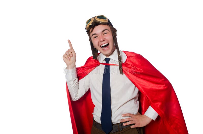 Funny hero stock image. Image of jacket, strong, pilot - 40889147