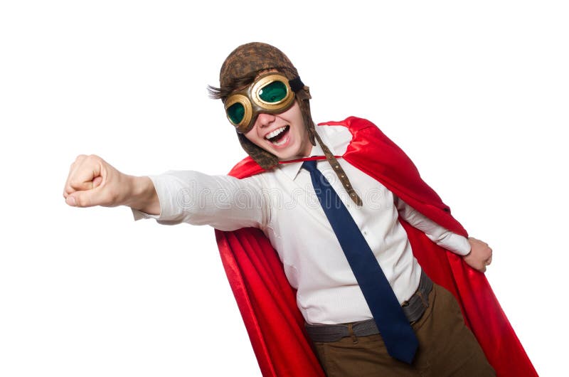 Funny hero isolated stock photo. Image of goggles, laughing - 41706210