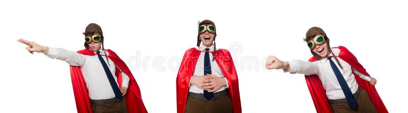 The Funny Hero Isolated on the White Stock Image - Image of montage ...
