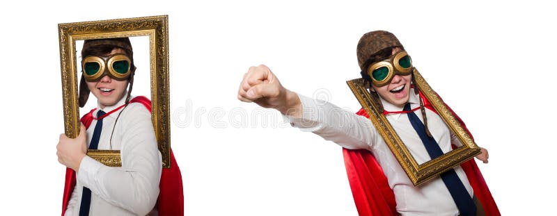 The Funny Hero Isolated on the White Stock Photo - Image of humorous ...