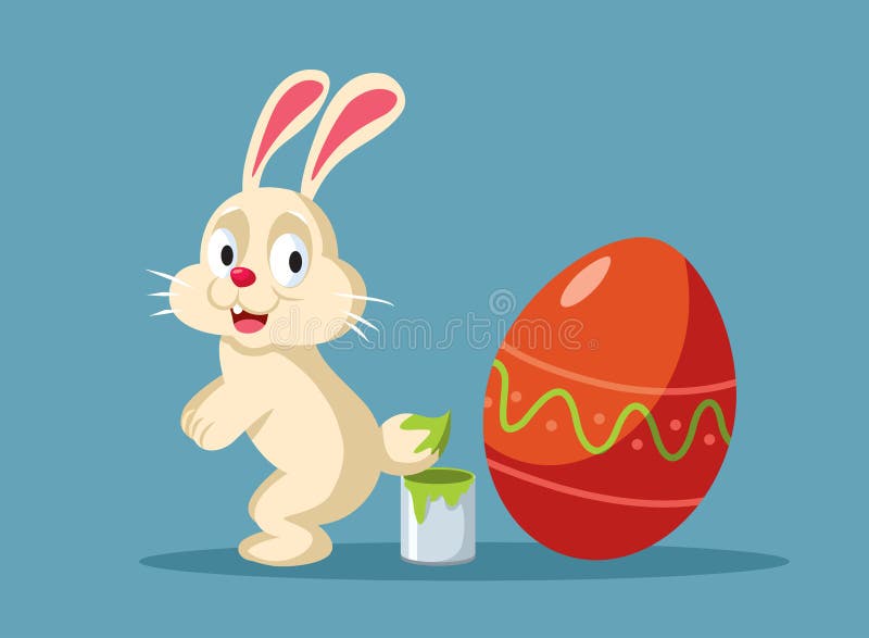 Funny Rabbit with Contraband Easter Eggs Vector Cartoon Stock Vector ...