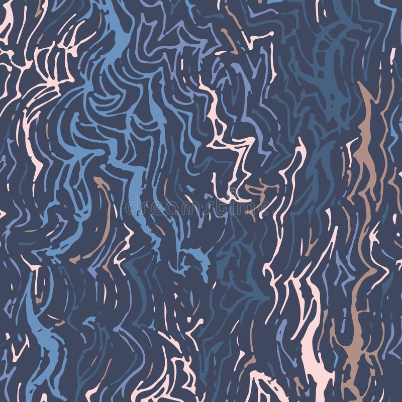 Funny Horizontal Background of Chaotic Wavy Lines. Multi Colored ...