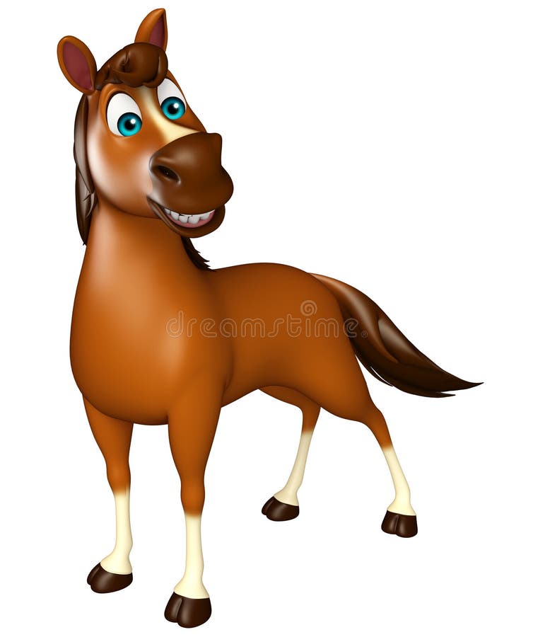 Funny Horse Cartoon Character Stock Illustration - Illustration of ...
