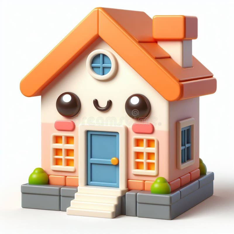 Funny House Cartoon. AI Generated Stock Illustration - Illustration of ...