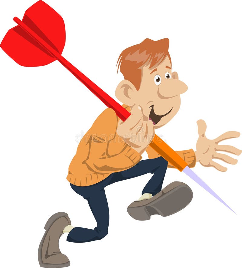 Funny Human Carry Large Dart. Funny People Stock Vector - Illustration ...