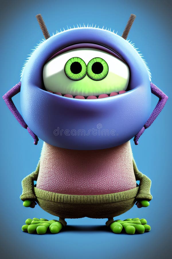 Funny Human-like Virus Character with an Evil Expression Stock ...