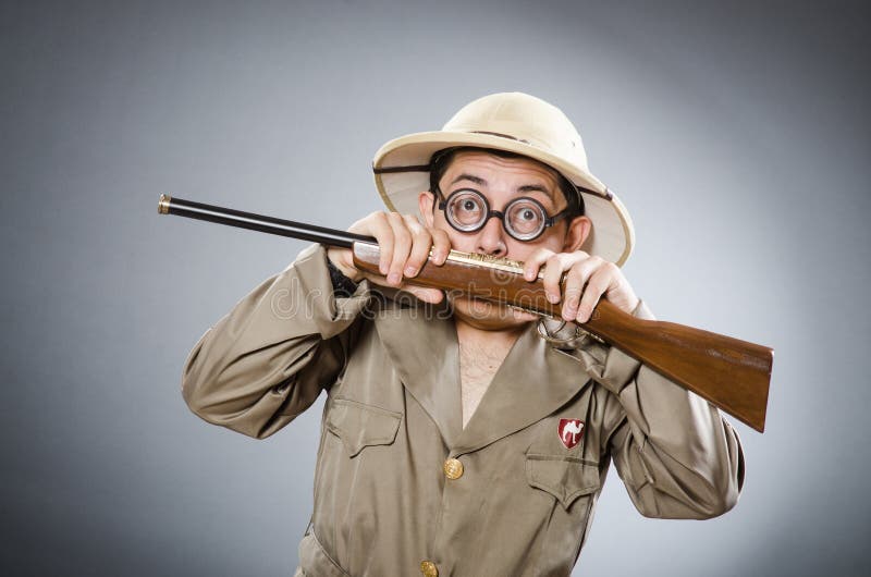 The Funny Hunter in Hunting Concept Stock Image - Image of ammunition ...