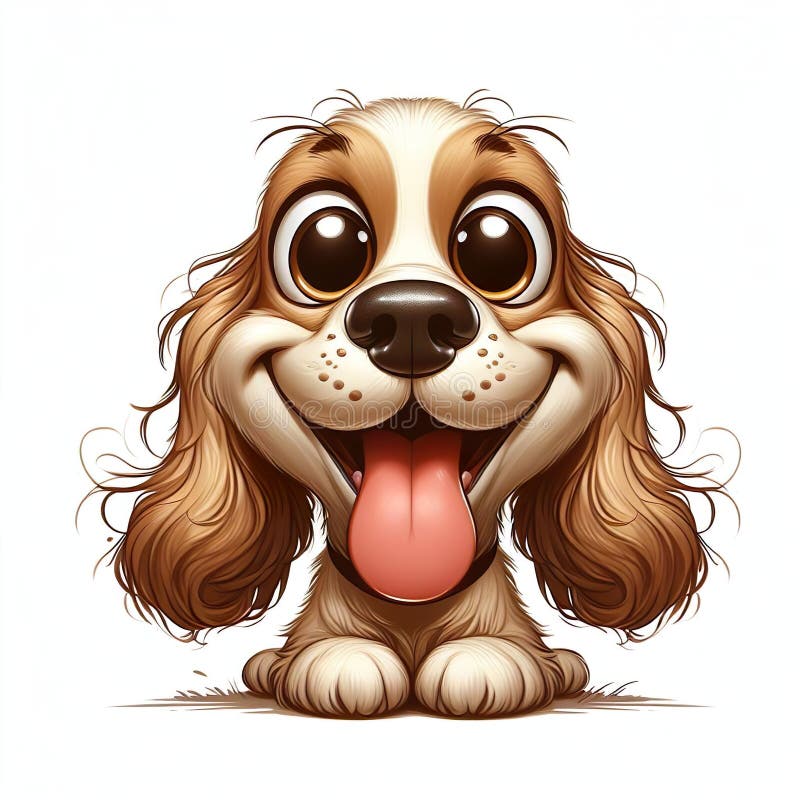 Funny Illustration of a Cocker Spaniel. Stock Illustration ...
