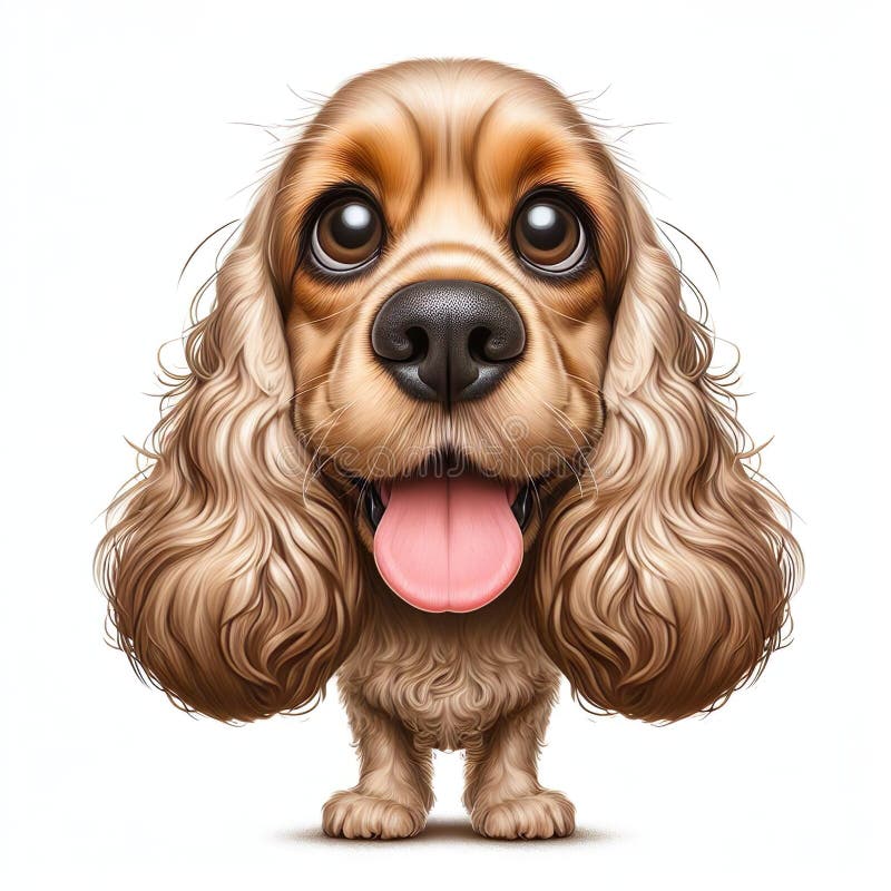 Funny Illustration of a Cocker Spaniel. Stock Illustration ...