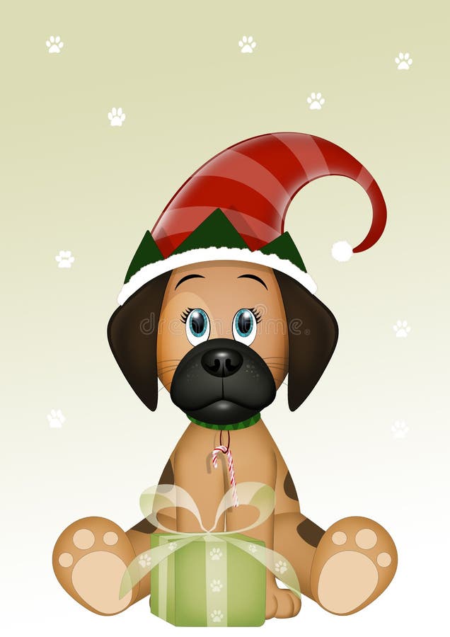 Illustration of Elf Pet Costume for Dog Stock Illustration ...