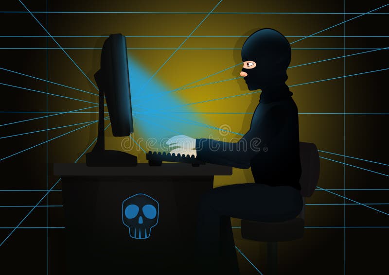 Illustration of Hacker Attack on Servers Stock Illustration ...
