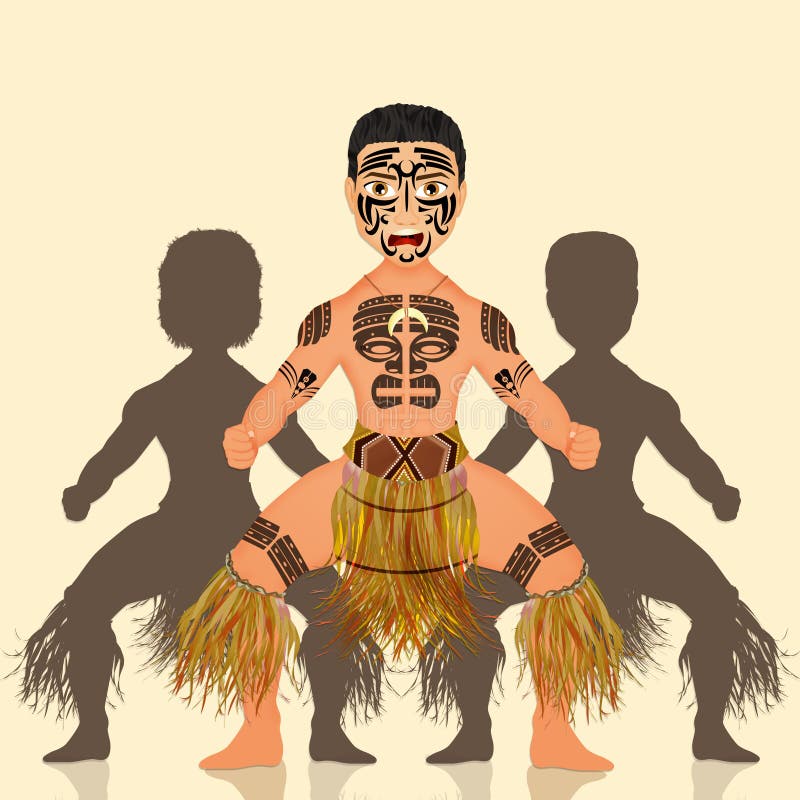 Haka warrior dance stock illustration. Illustration of culture - 106717842