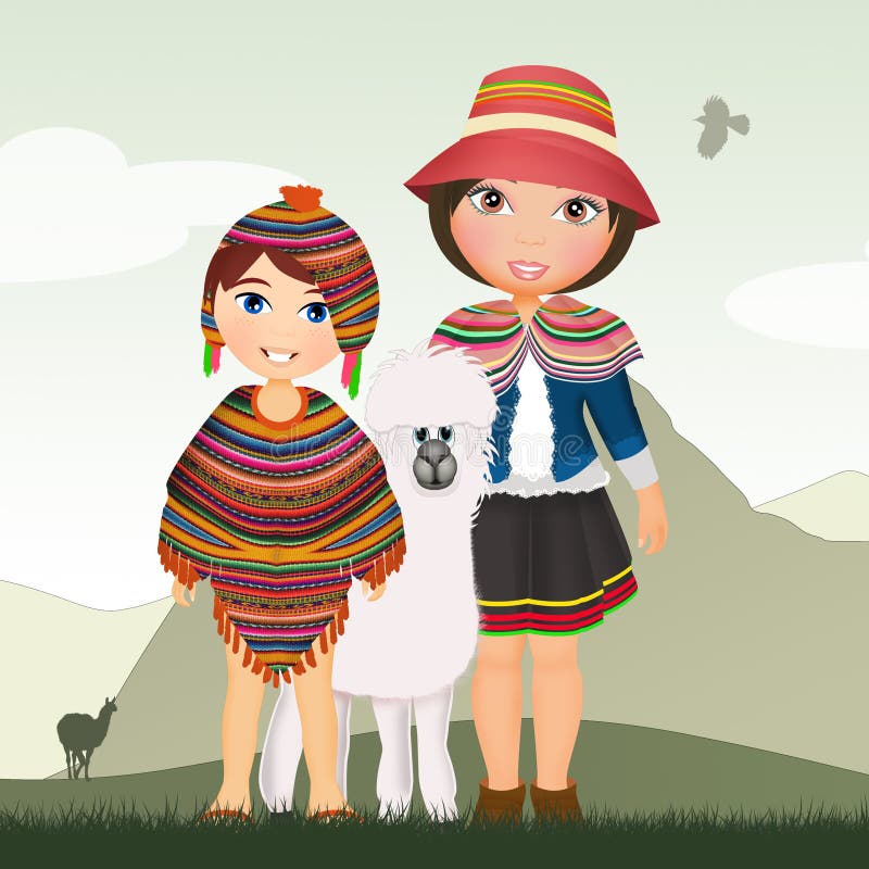 Illustration of Peruvian Children Stock Illustration - Illustration of ...