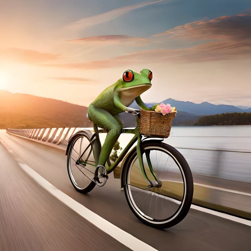 Funny Illutration of Green Frog Stock Illustration - Illustration of ...