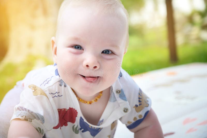 Funny infant baby playing stock image. Image of happy - 234520607