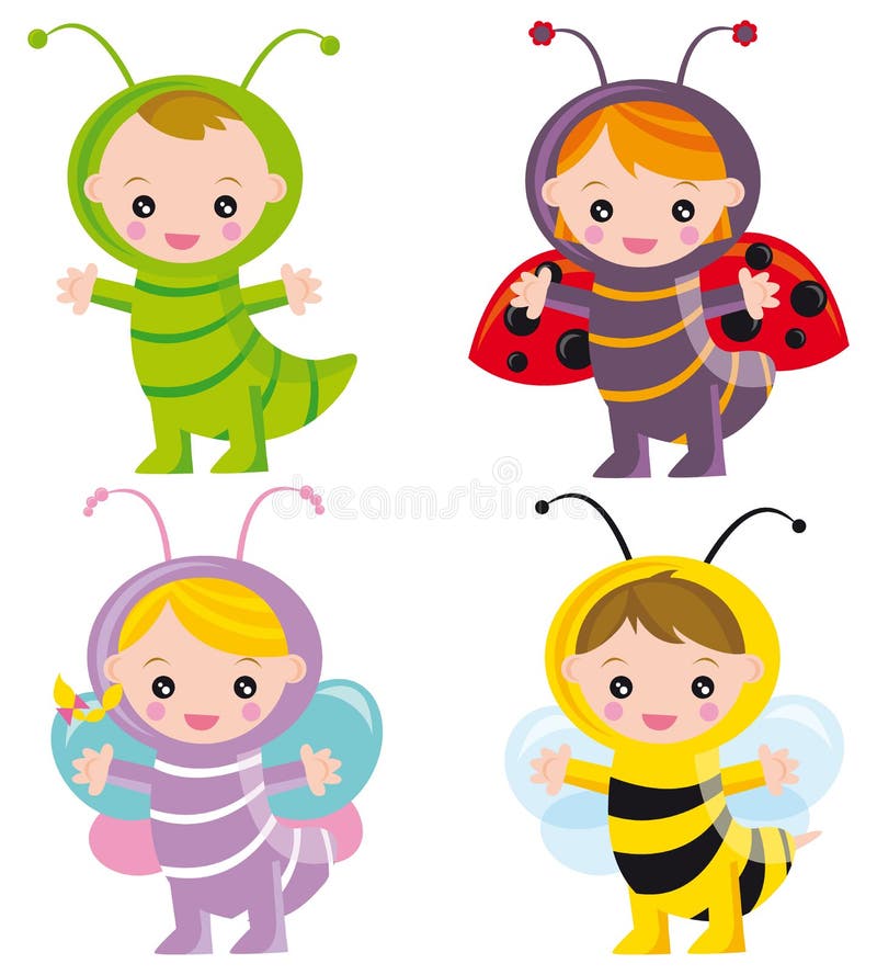 Cute insects stock vector. Illustration of dragonfly, bugs - 6558630