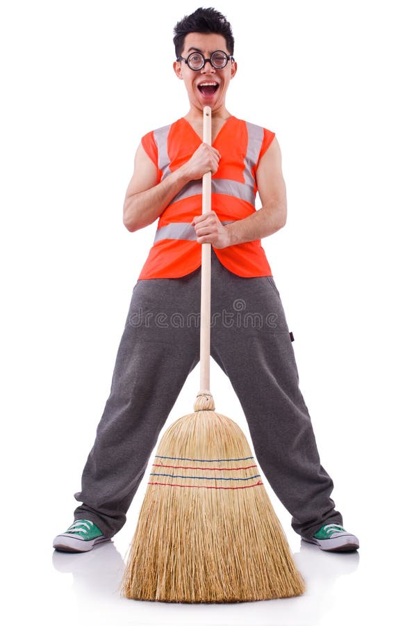 Funny janitor stock photo. Image of mess, humor, lifestyle - 33763802