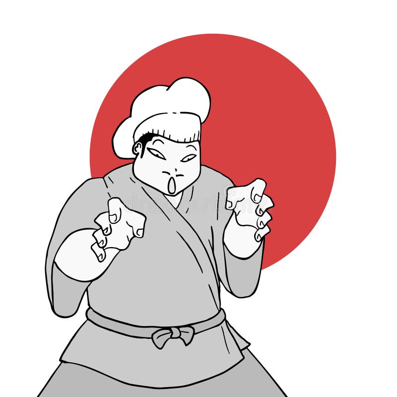 Funny japanese chef stock vector. Illustration of cook - 78483775