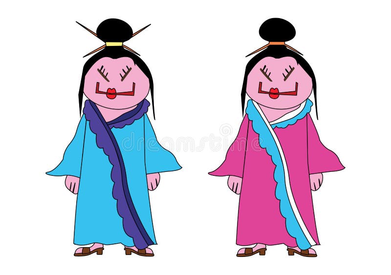 Funny Japanese women stock vector. Illustration of dress - 15777477