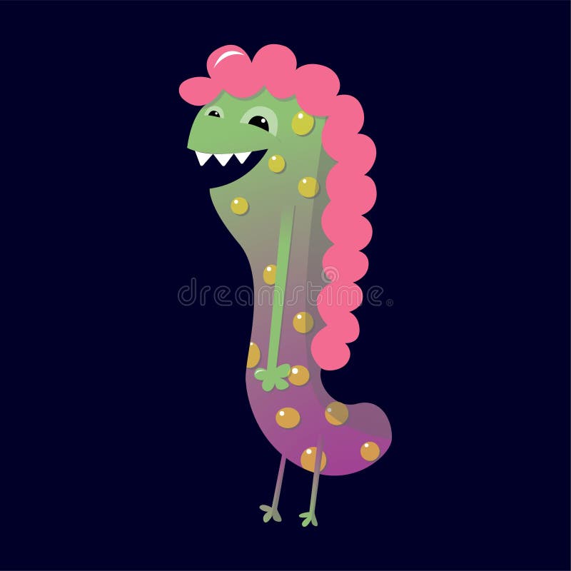 Funny jelly monster stock vector. Illustration of cheerful - 142280304