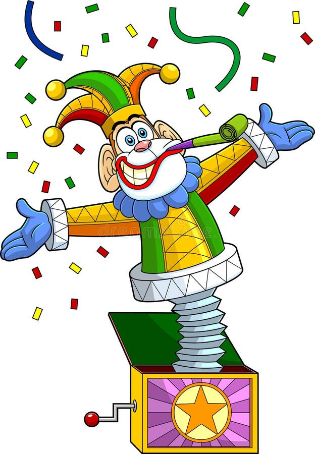 Funny Jolly Jester Monkey Toy Cartoon Character Exit from Surprise Box ... Funny Jolly Jester Monkey Toy Cartoon Character Exit from Surprise Box ...