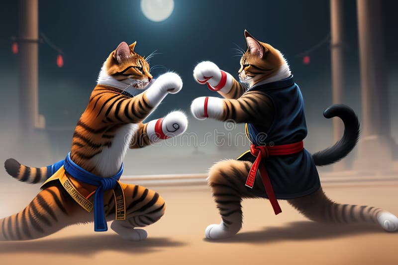 Two cats fighting stock illustration. Illustration of element - 102825694
