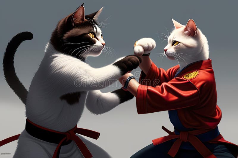 Two cats fighting stock illustration. Illustration of contour - 102825633