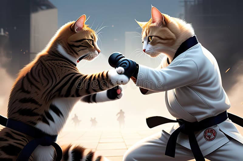 Funny Karate Cats Fighting at Amsterdam the Netherlands 21-6-2024 Stock ...