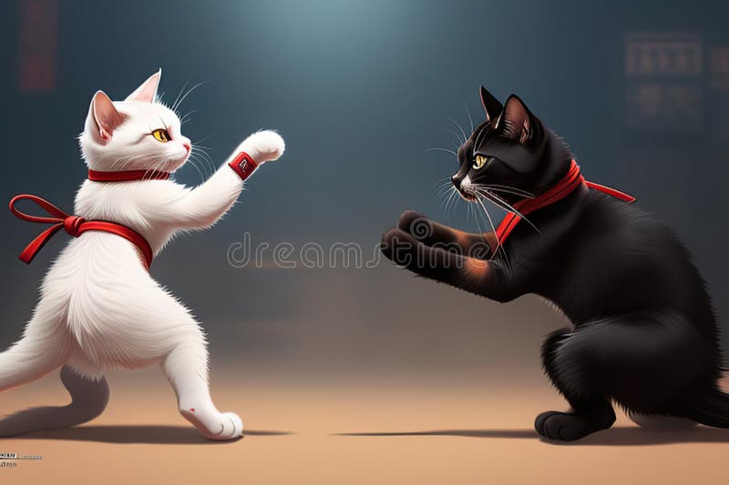 Funny Karate Cats Fighting at Amsterdam the Netherlands 21-6-2024 Stock ...
