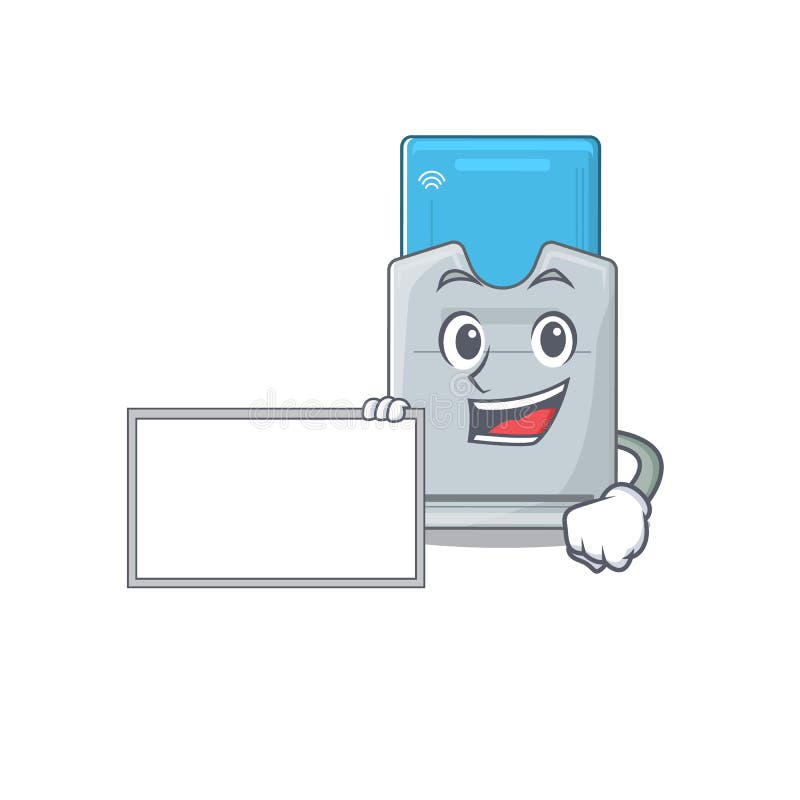 Funny Key Card Cartoon Character Design Style with Board Stock Vector ...