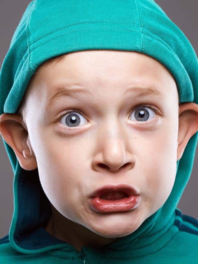 Funny Kid. Funny Grimace Emotion Child Stock Image - Image of cool ...