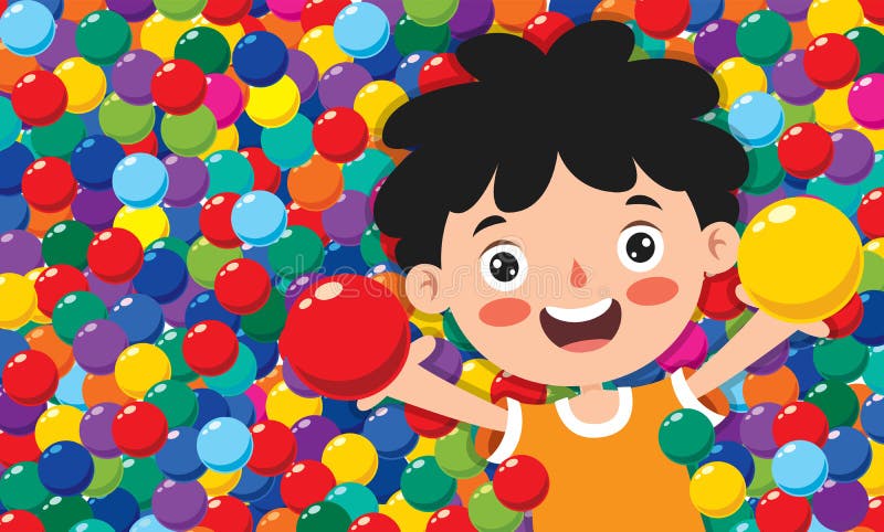 Funny Kid Playing with Colorful Balls Stock Vector - Illustration of ... Funny Kid Playing with Colorful Balls Stock Vector - Illustration of ...
