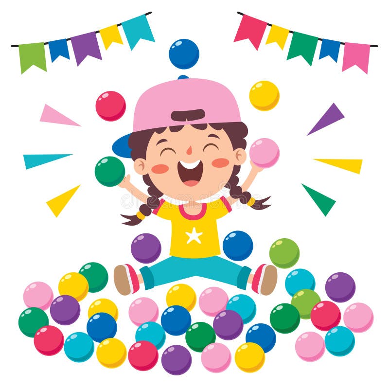 Funny Kid Playing with Colorful Balls Stock Vector - Illustration of ... Funny Kid Playing with Colorful Balls Stock Vector - Illustration of ...