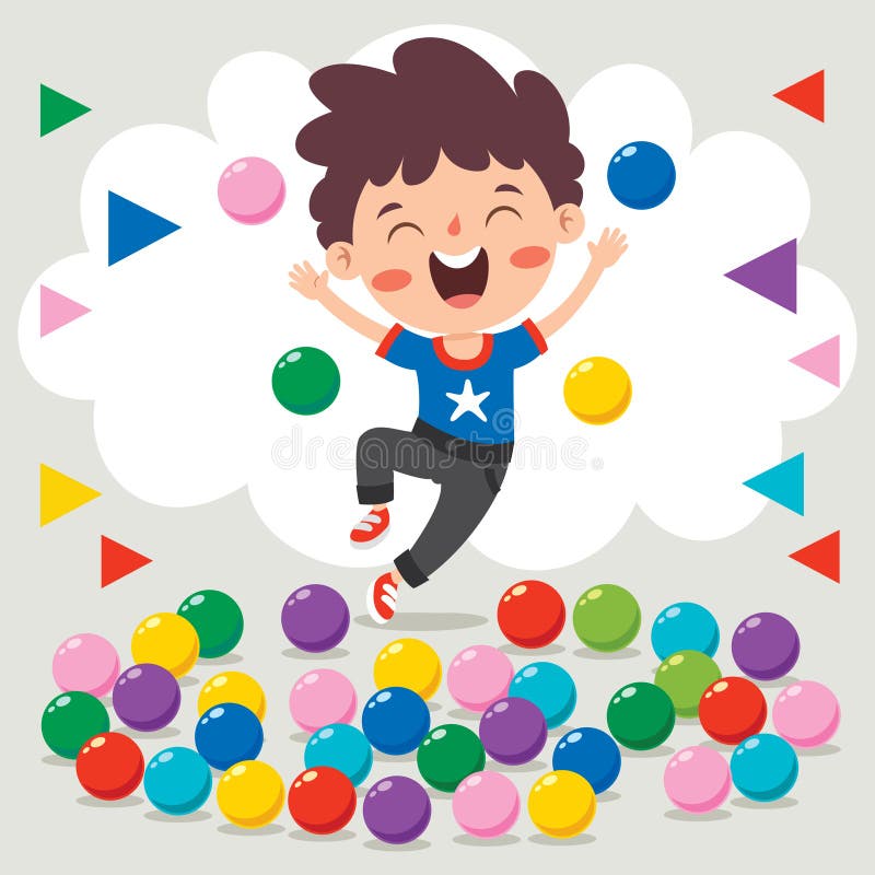 Funny Kid Playing with Colorful Balls Stock Vector - Illustration of ... Funny Kid Playing with Colorful Balls Stock Vector - Illustration of ...
