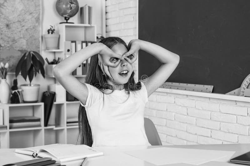 Funny Kid Work in School Classroom during Modern Education, Lesson Fun ...