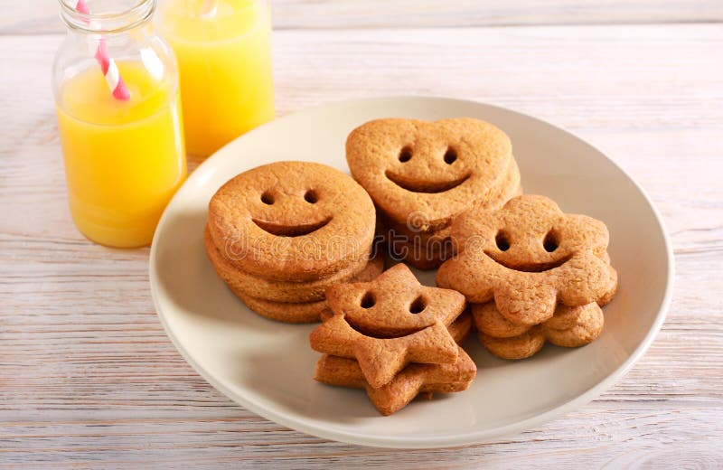 Funny Kids Biscuits with Smiles Stock Image - Image of food, cookies ...