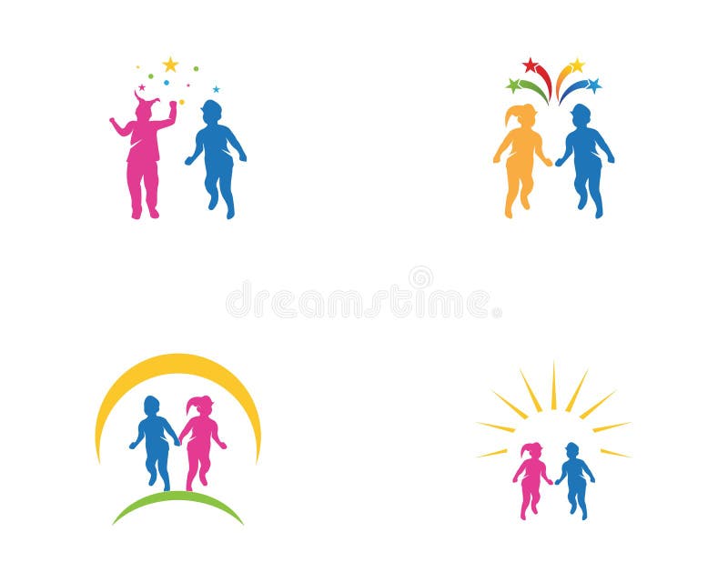 Funny Kid Logo Design Template Stock Vector - Illustration of butterfly ...