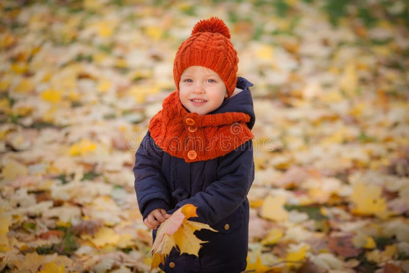 Autumn kids stock image. Image of caucasian, nature - 102480379